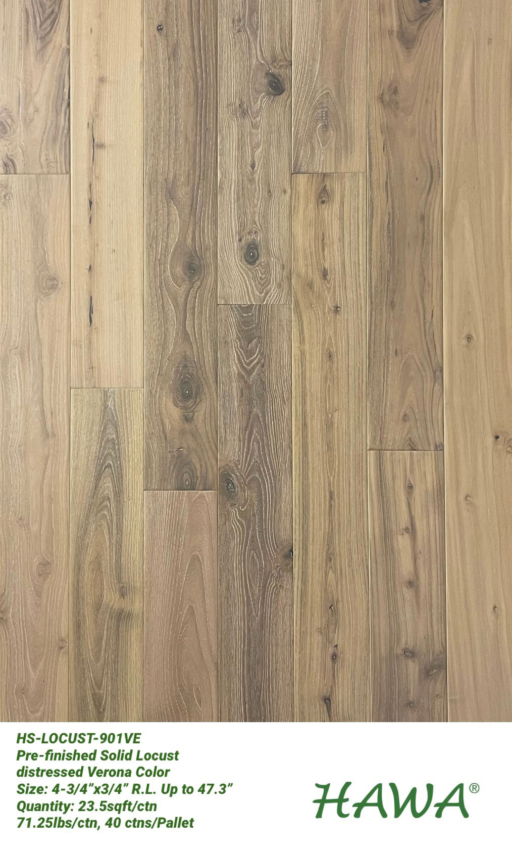 Locust Handscraped Hardwood Flooring - Asian Locust