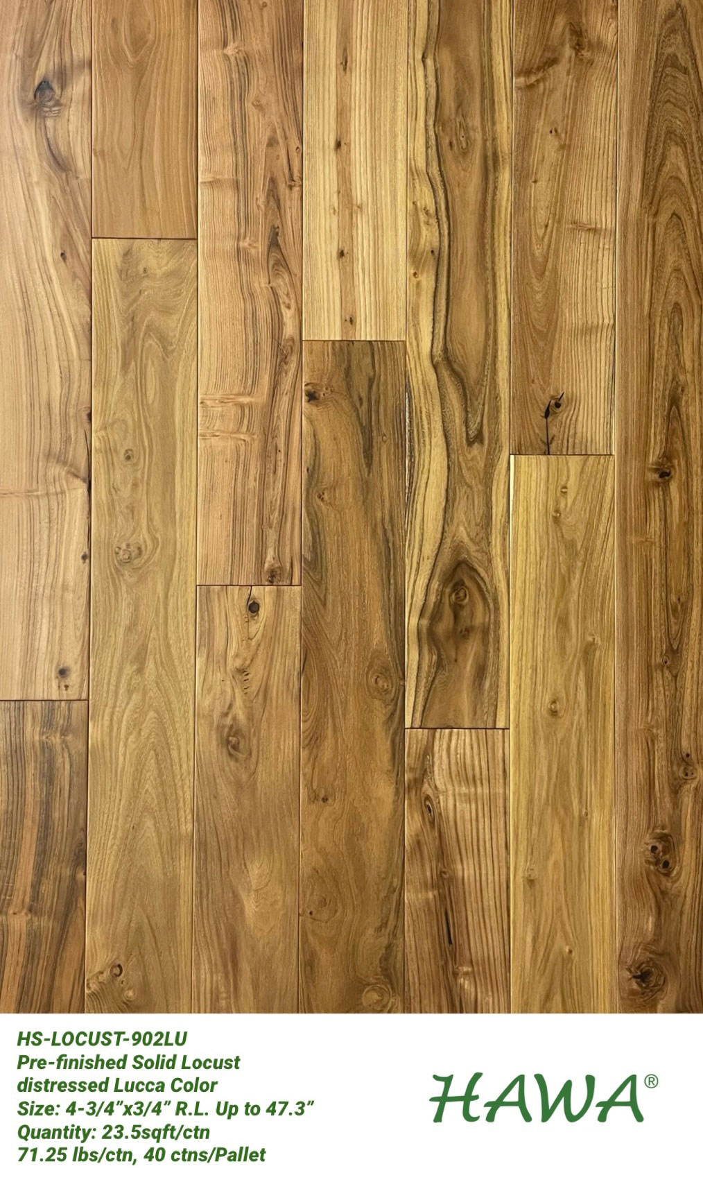 Locust Handscraped Hardwood Flooring - Asian Locust