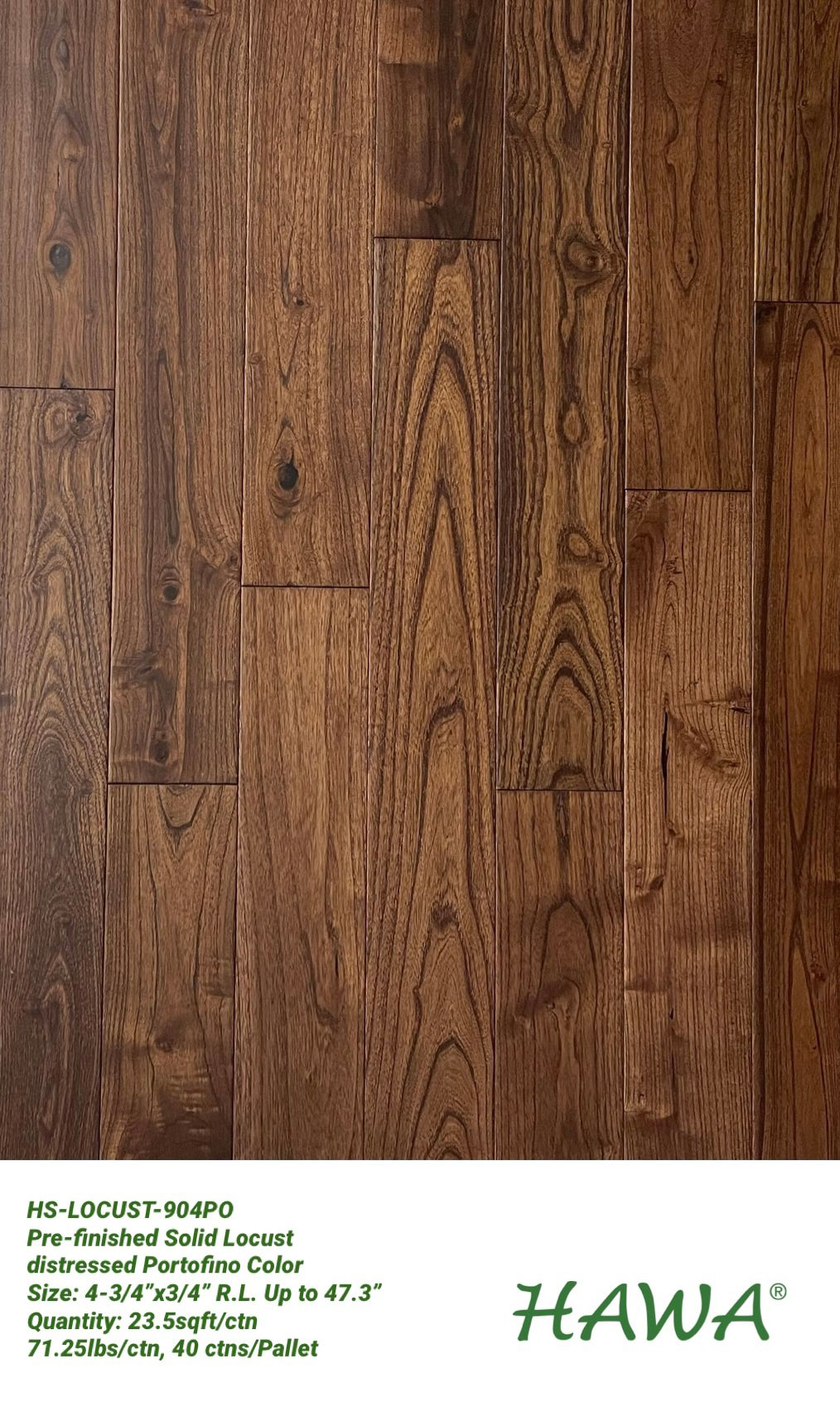 Locust Handscraped Hardwood Flooring - Asian Locust